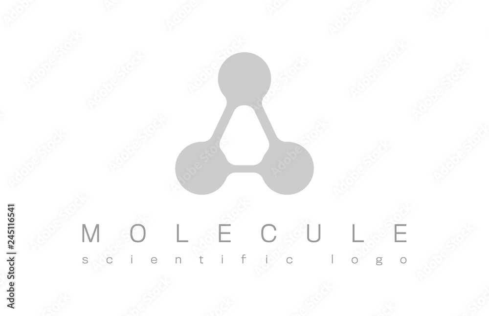 Molecule icon or logo template for medicine, science, laboratory ...