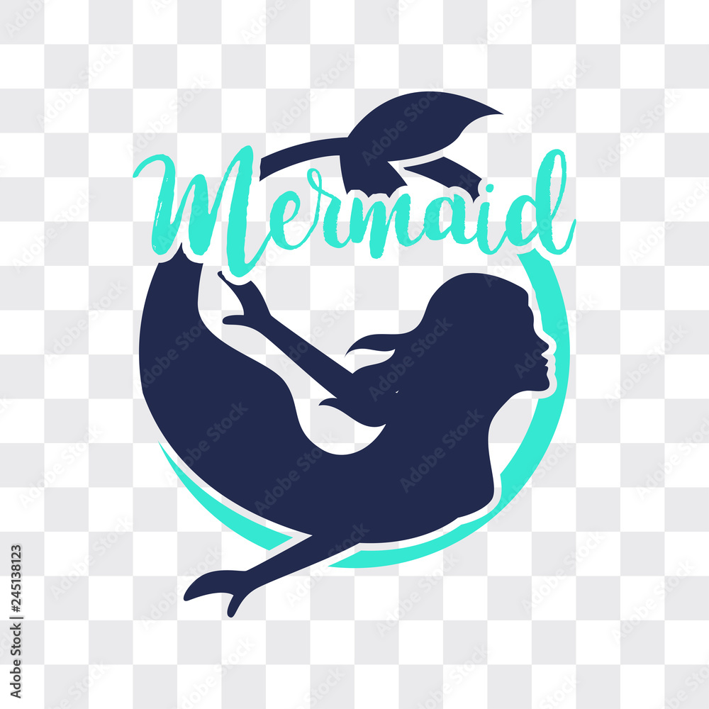 mermaid isolated on transparent background. vector illustration Stock ...