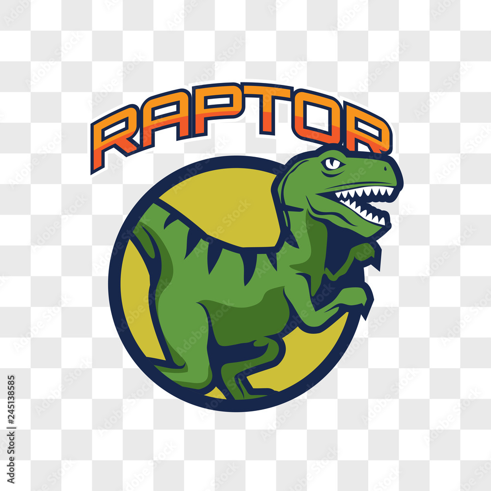 raptor dinosaur isolated on transparent background. vector illustration ...