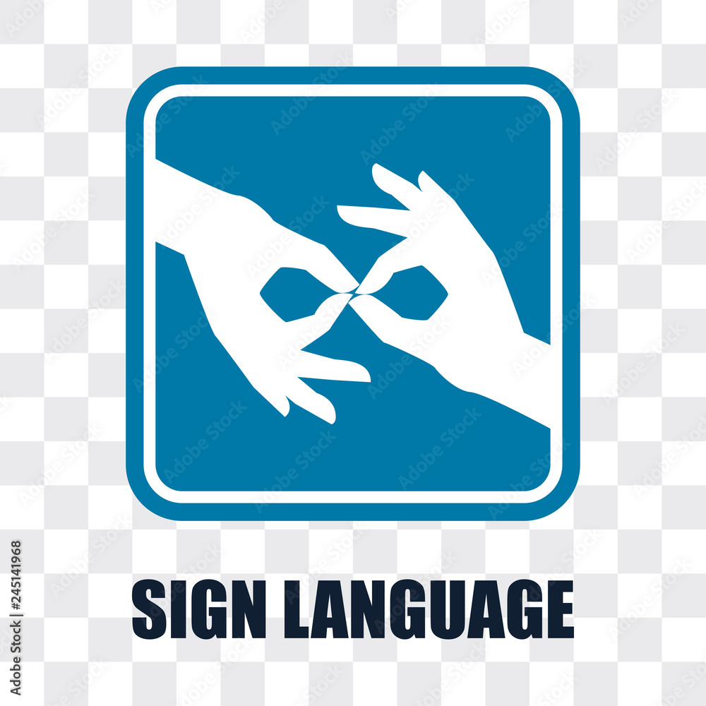 hand with sign language gesture on transparent background. vector ...