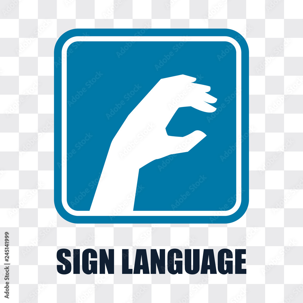 hand with sign language gesture on transparent background. vector ...