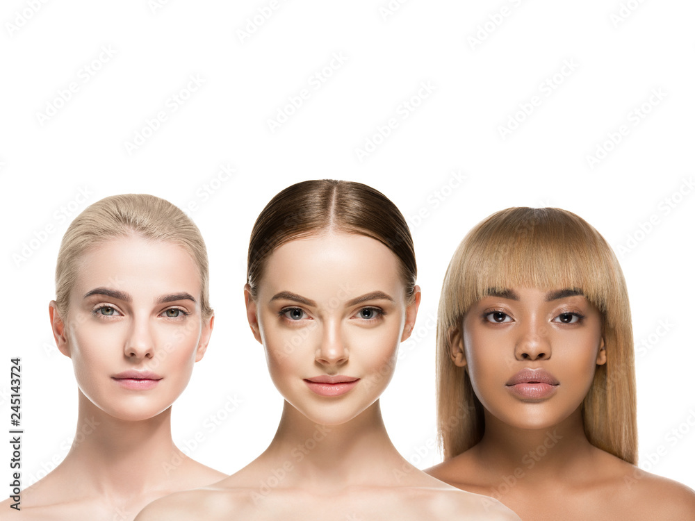 Ethnic beauty women cosmetic beautiful female group healthy skin and ...