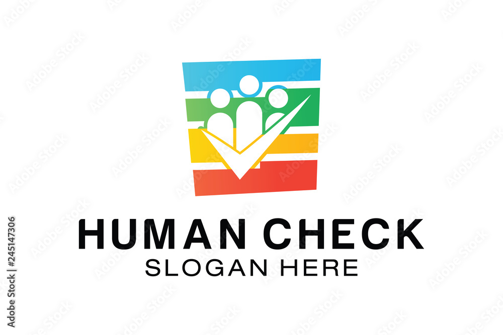 HUMAN CHECK LOGO DESIGN TEMPLATE Stock Vector | Adobe Stock