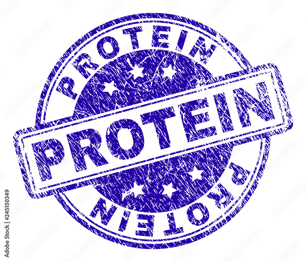 PROTEIN stamp seal imprint with grunge effect. Designed with rounded ...