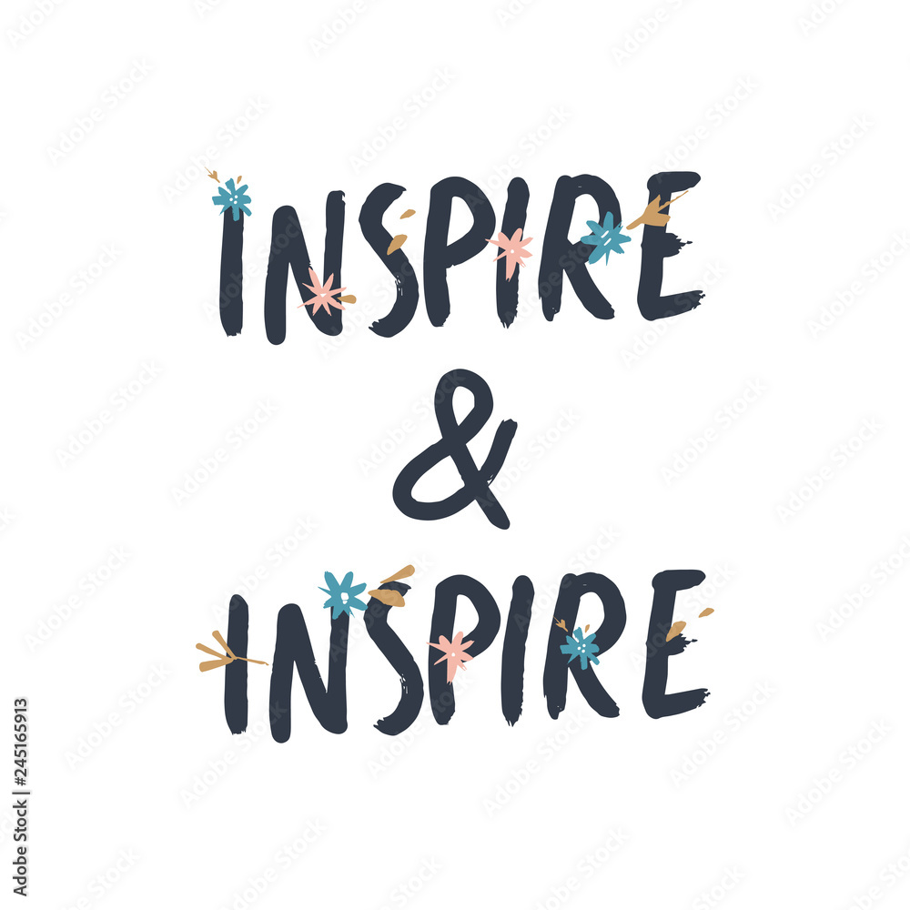 Inspire unique hand drawn motivational poster, vector EPS Illustrator ...