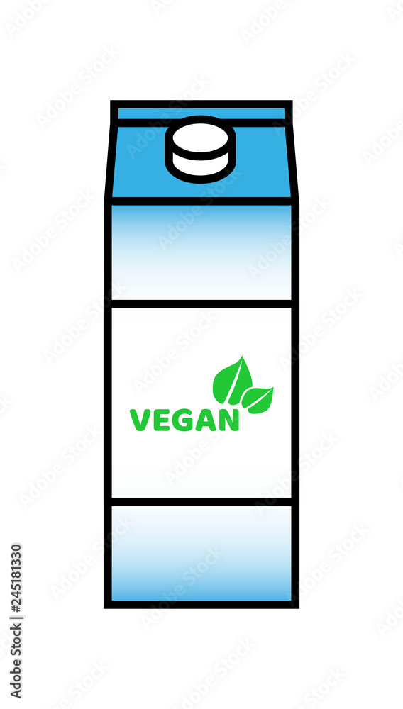 Vector icon of vegan milk isolated on a white background. Plant based ...