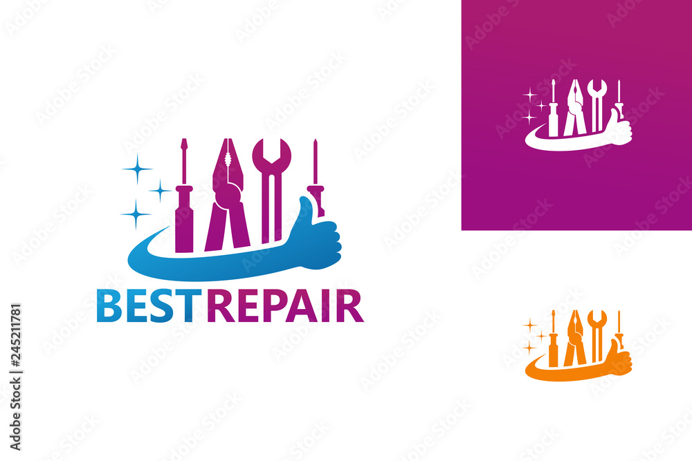 Best Repair Logo Template Design Vector, Emblem, Design Concept ...
