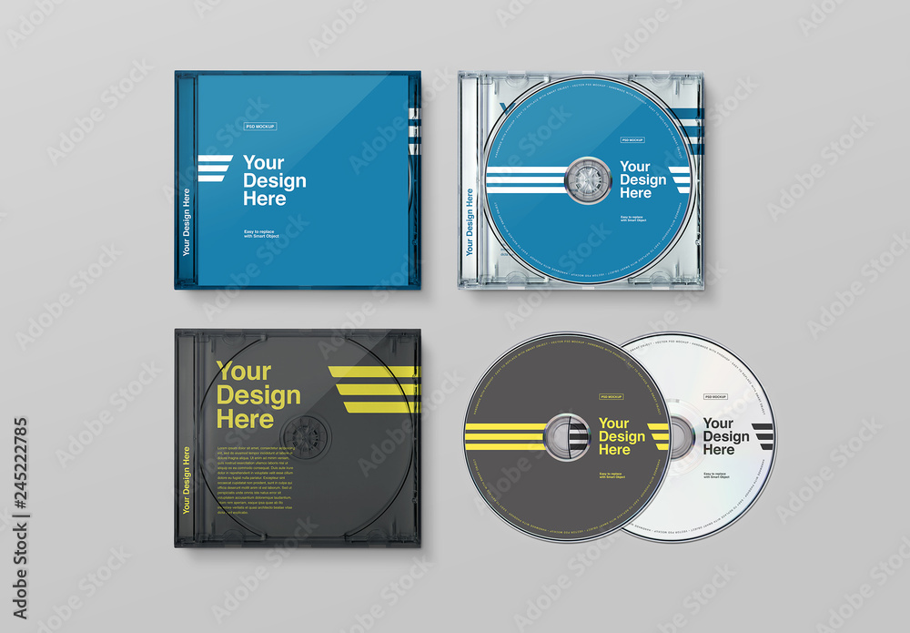 CDs and Cases Mockup Stock Template | Adobe Stock