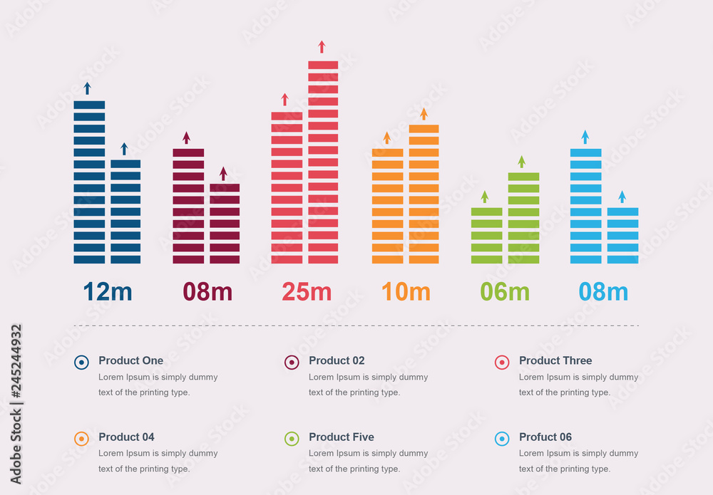 Multicolored Bar Graph Infographic Stock Template Adobe Stock 0380
