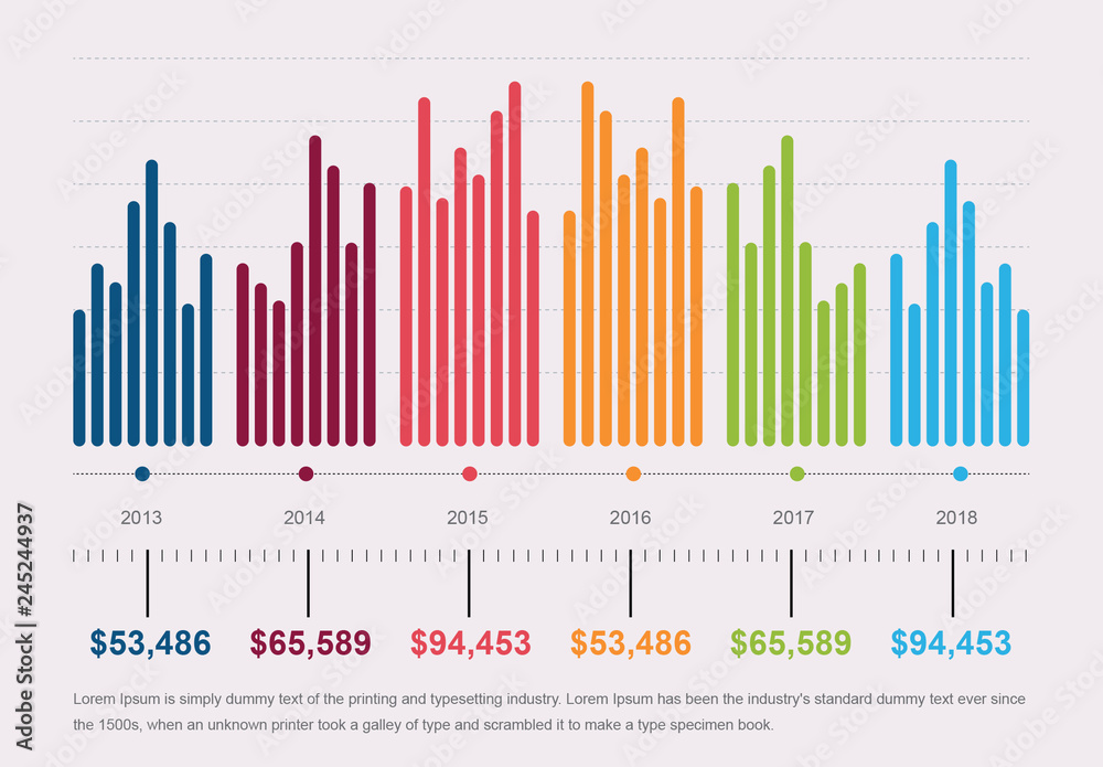 Multicolored Bar Graph Infographic Stock Template | Adobe Stock