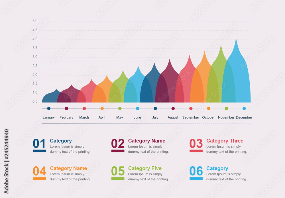 Mountain Bar Graph Infographic Stock Template | Adobe Stock