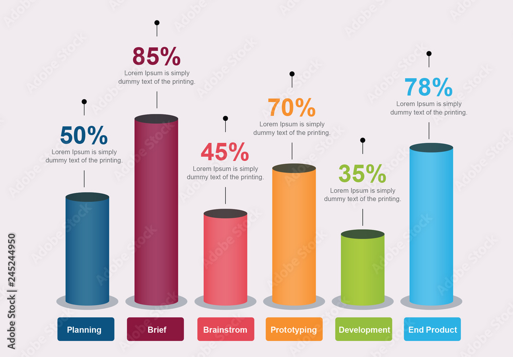 3D Bar Graph Infographic สต็อกเทมเพลต | Adobe Stock