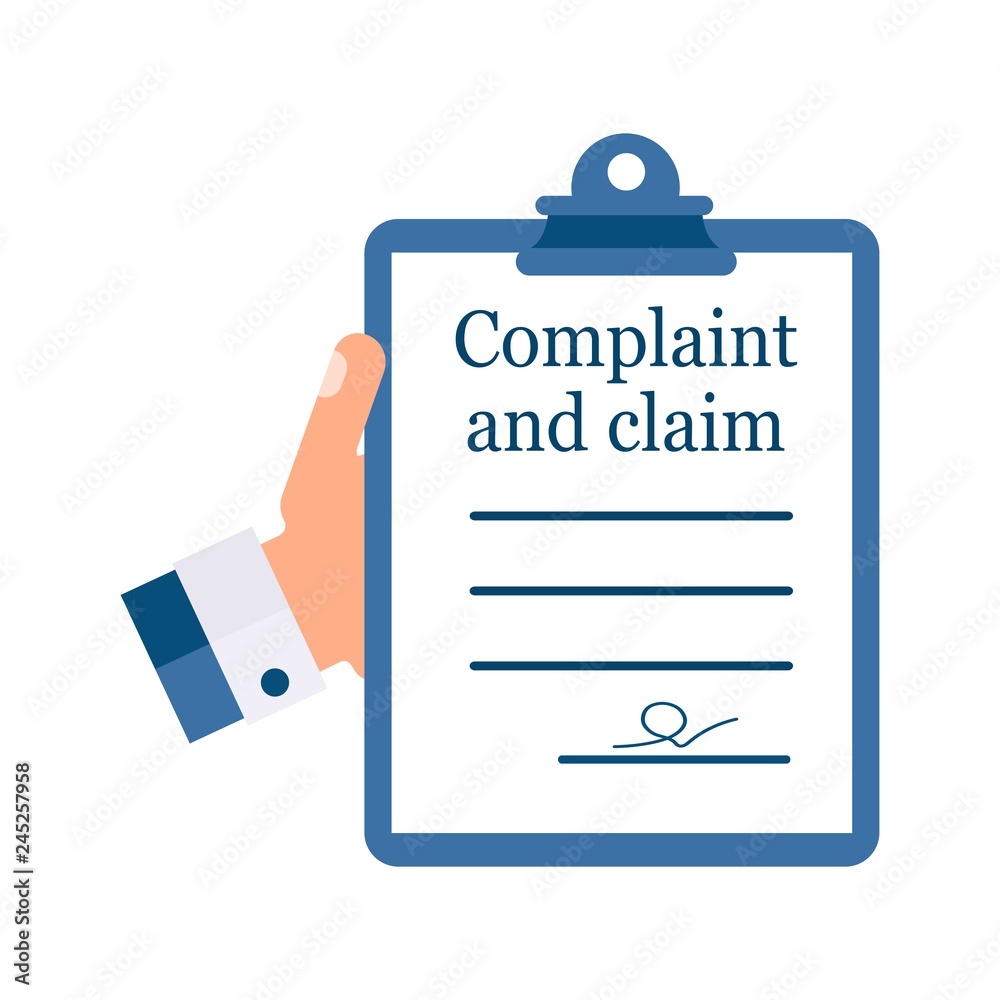 Complaint and claim. Document . Vector image isolated on white ...