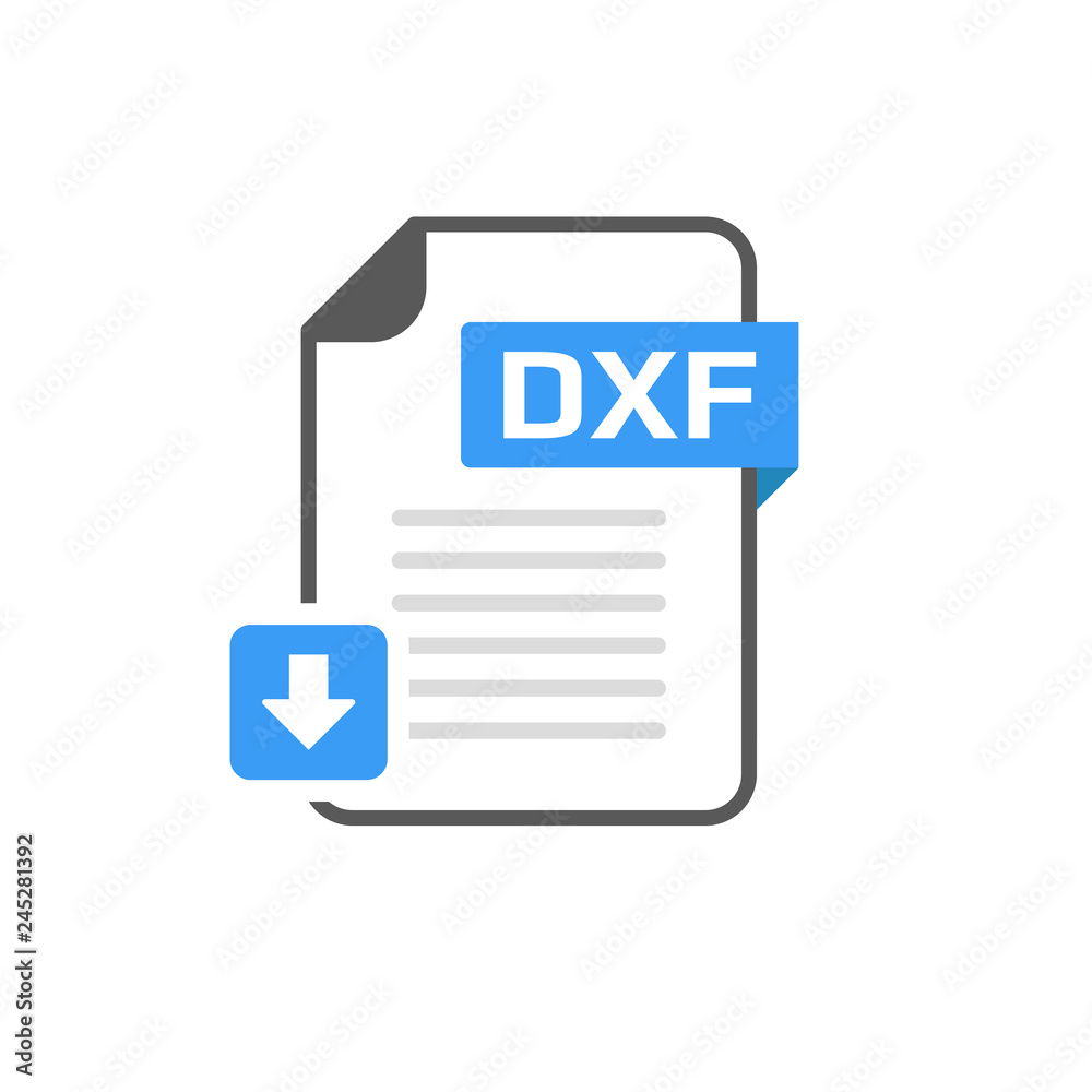 Download DXF file format, extension icon Stock Vector | Adobe Stock