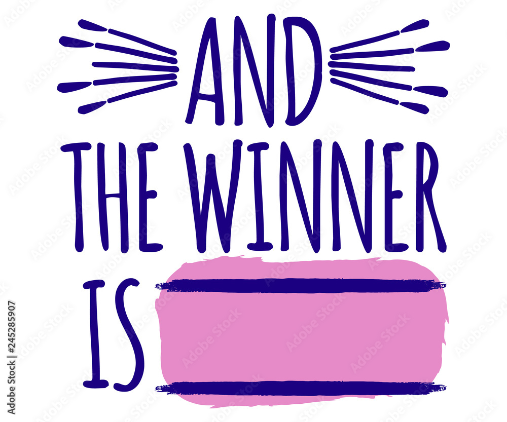 And the Winner Is banner concept for web, gift card and postcard ...