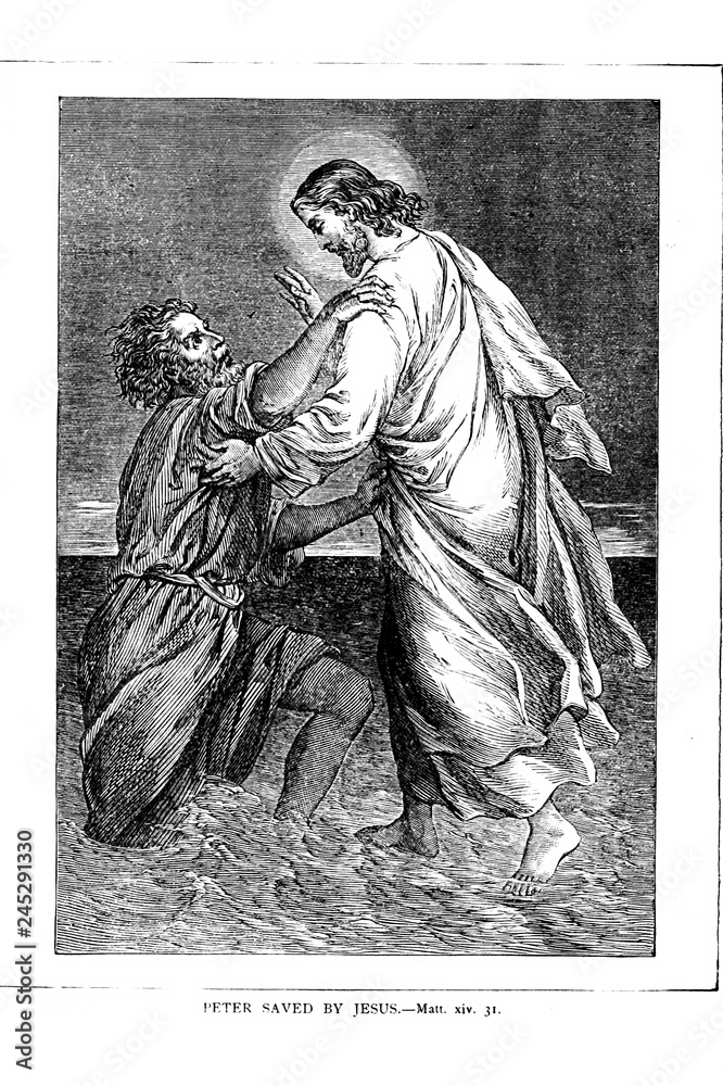 Jesus and Apostle Peter. Stock Illustration | Adobe Stock