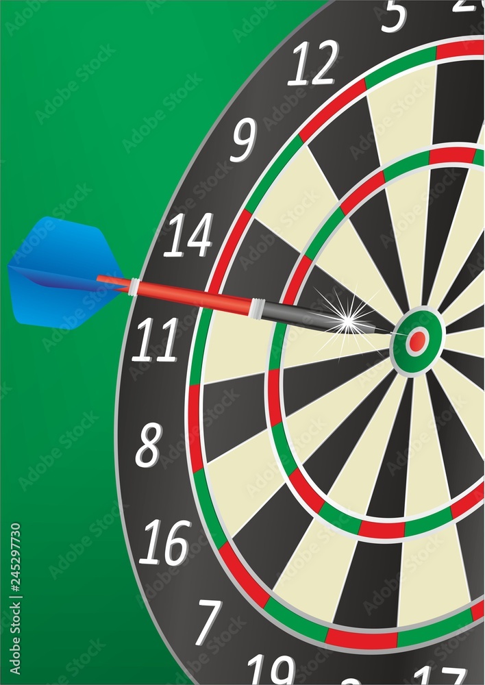 Colorful poster Game illustration with darts in flat design style ...