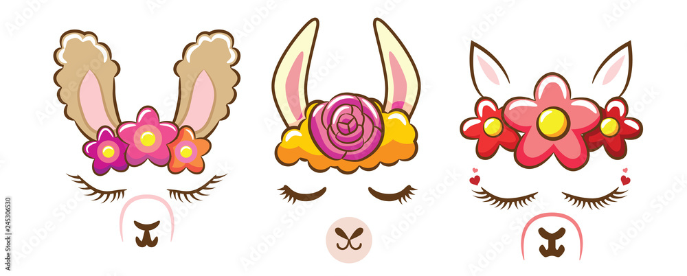 llama face clipart Stock Vector | Adobe Stock