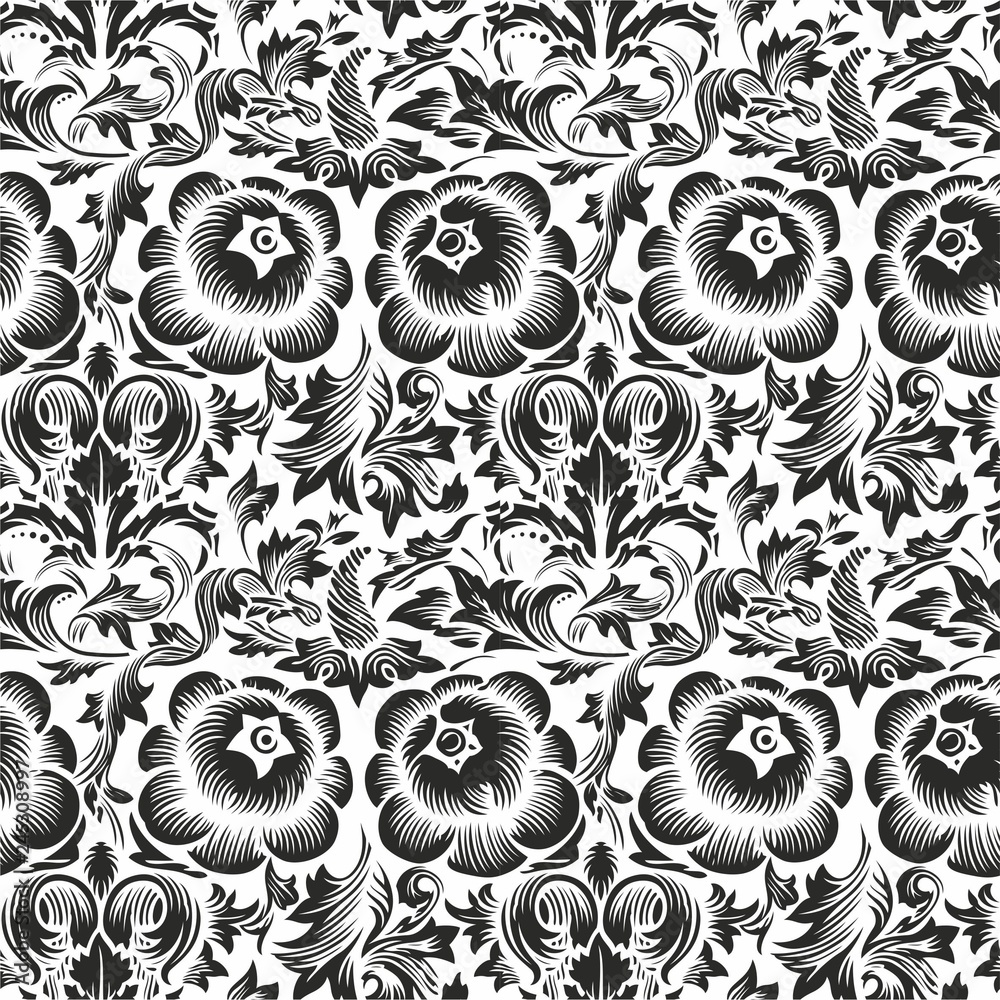Seamless Old Russian pattern. Use as tiled pattern, background ...