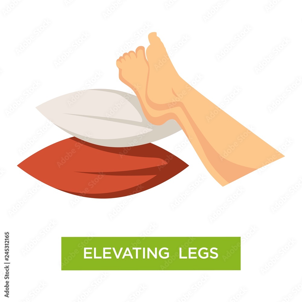 Elevating legs pillows pile comfort isolated icon Stock Vector | Adobe ...