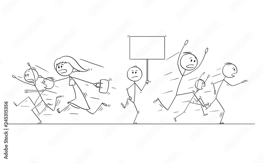 Cartoon stick figure drawing illustration of group or crowd of people ...