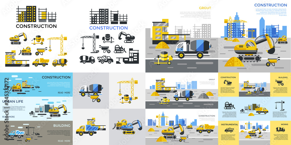 Digital vector construction building tracks Stock Vector | Adobe Stock