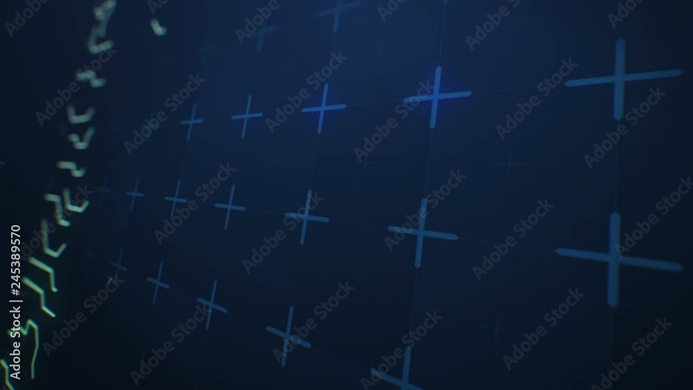 Abstract Blue Lines Growing on Digital Screen Forming Processor Icon ...