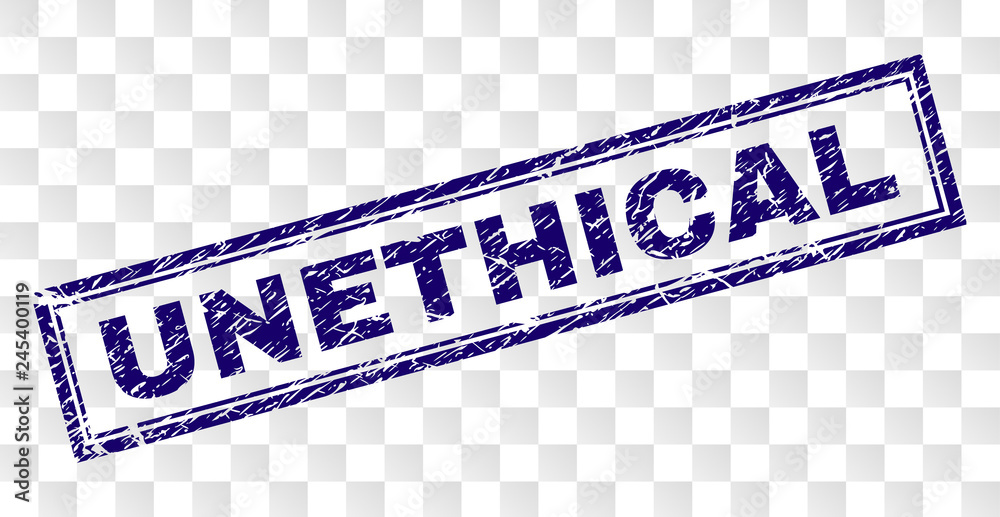 UNETHICAL stamp seal imprint with rubber print style and double framed ...