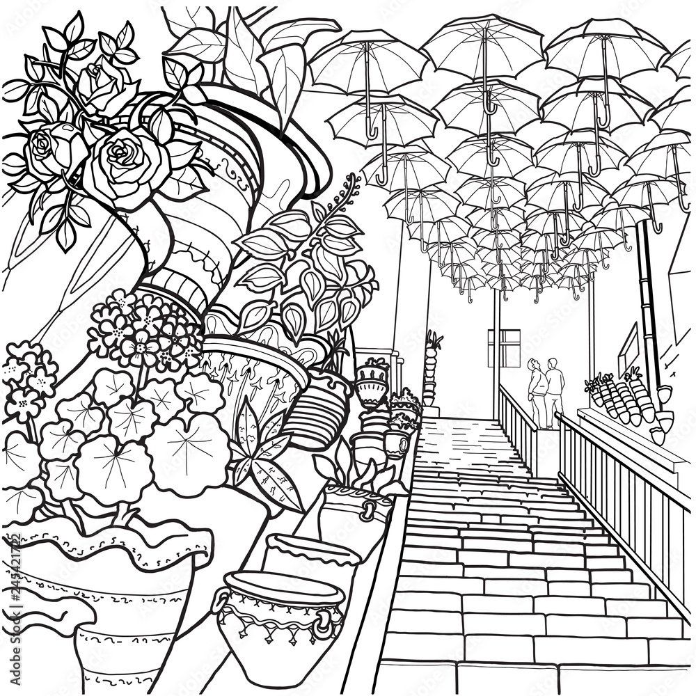 Stairs Coloring Page