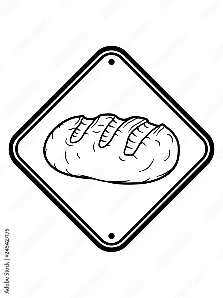 schild zone gefahr achtung vorsicht hinweis laib brot scheibe hunger ...