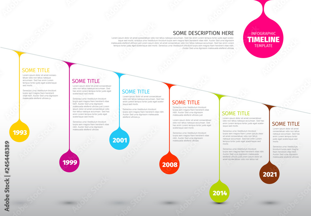 Colorful Droplets Timeline Infographic Layout Stock Template | Adobe Stock