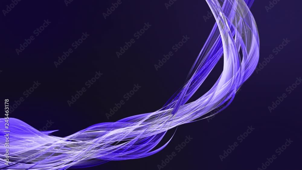 colorful blue violet stripes in circular formation twist, move in a ...