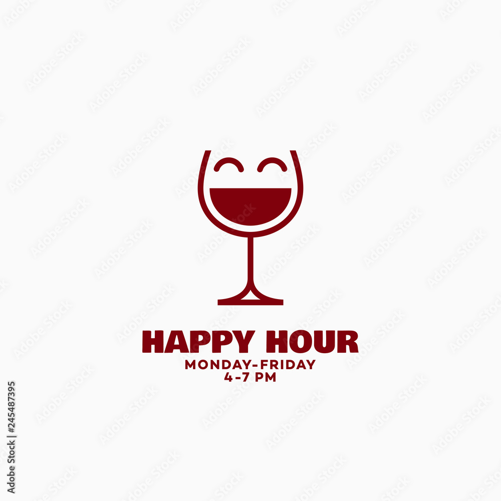 Happy hour Stock Vector | Adobe Stock