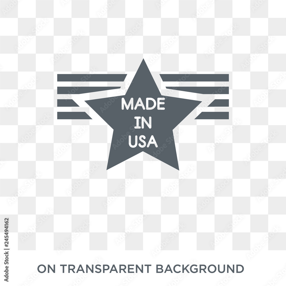 Made in USA icon. Trendy flat vector Made in USA icon on transparent ...