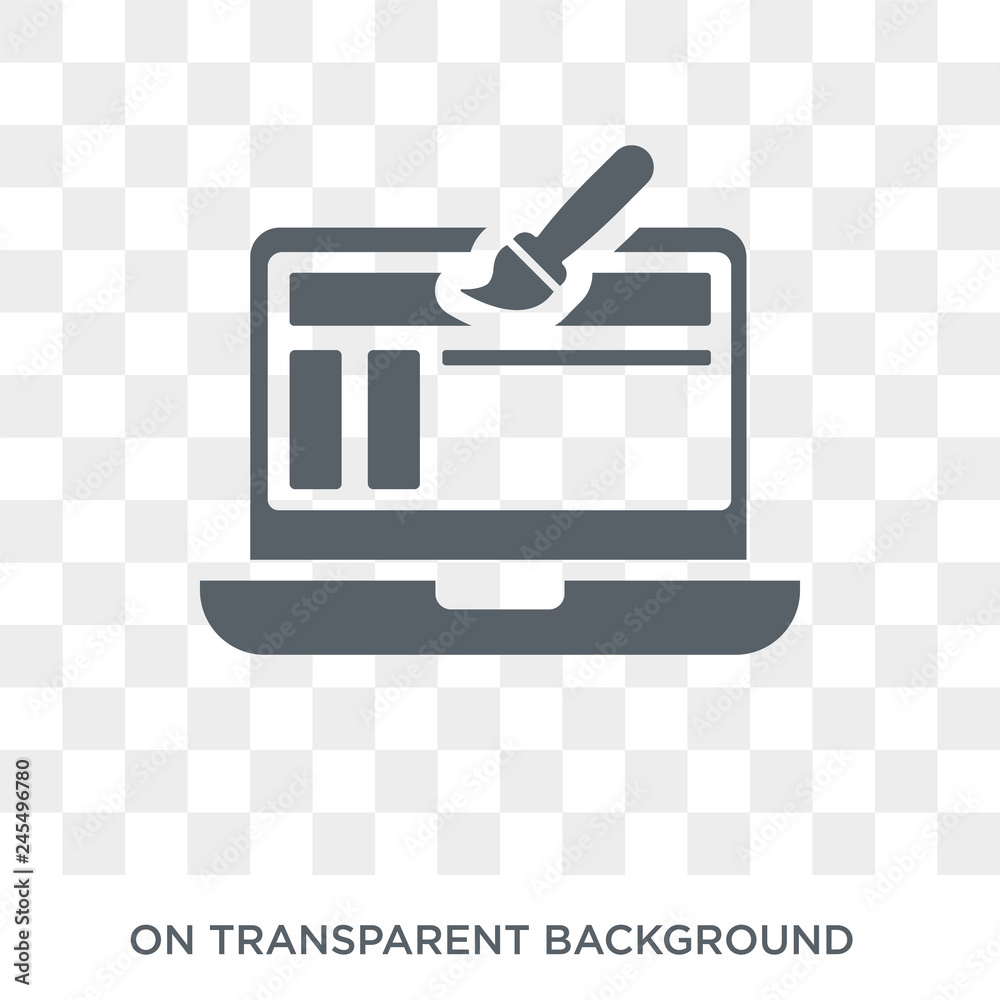 Front end icon. Trendy flat vector Front end icon on transparent ...