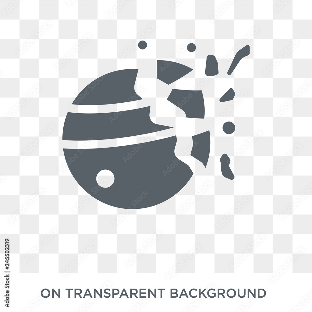 Destroyed planet icon. Destroyed planet design concept from Astronomy ...