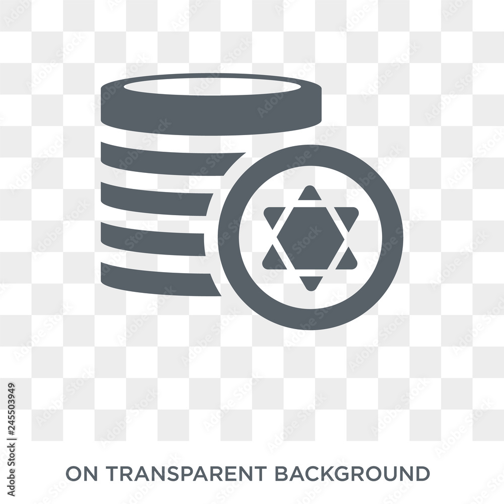 Jewish Coins icon. Trendy flat vector Jewish Coins icon on transparent ...