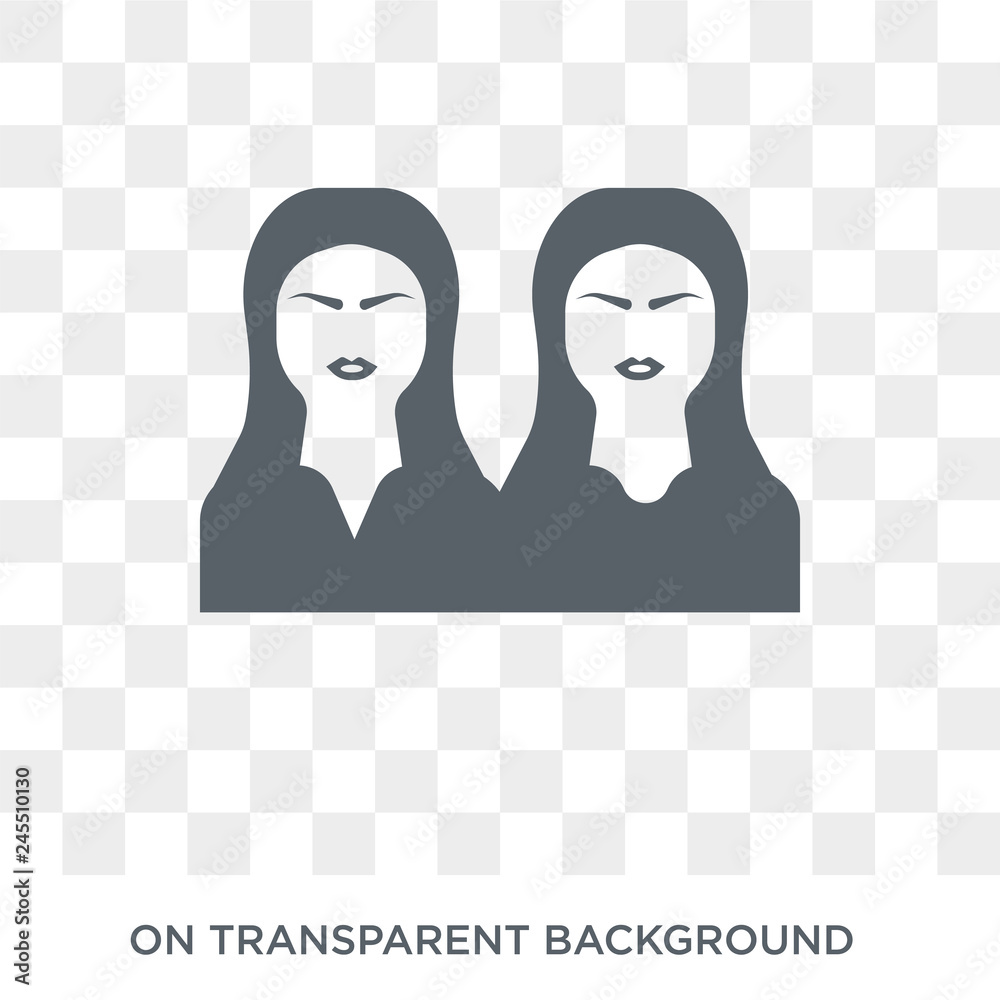 Twins icon. Trendy flat vector Twins icon on transparent background ...