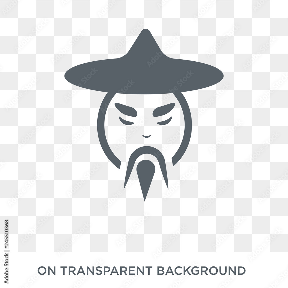 Old chinese man icon. Trendy flat vector Old chinese man icon on ...