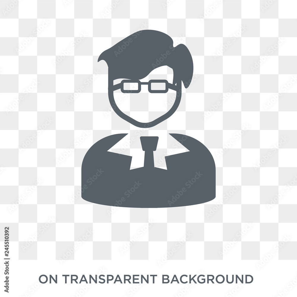Manager face icon. Trendy flat vector Manager face icon on transparent ...