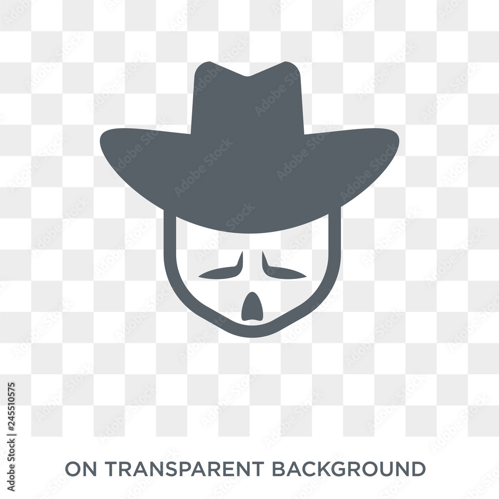 Man face with hat icon. Trendy flat vector Man face with hat icon on ...