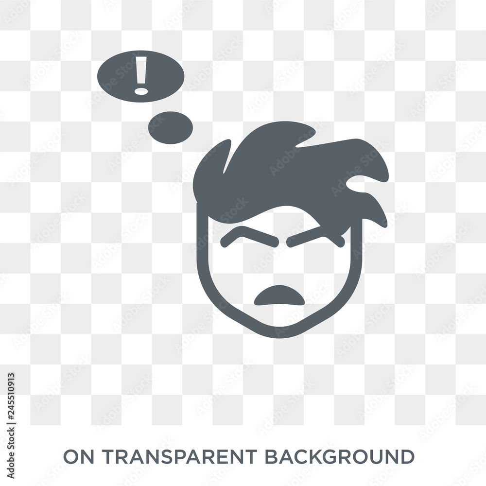 Angry Man icon. Trendy flat vector Angry Man icon on transparent ...