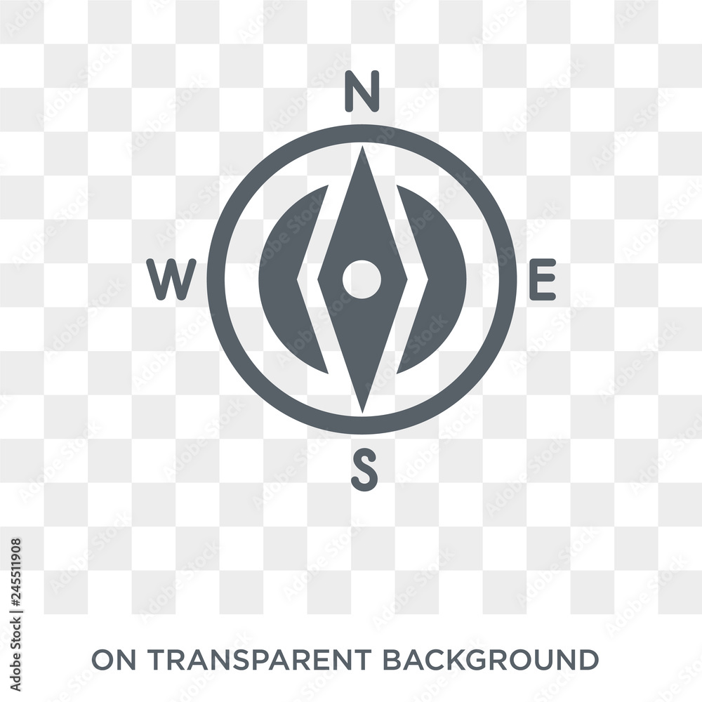 Big Compass icon. Trendy flat vector Big Compass icon on transparent ...