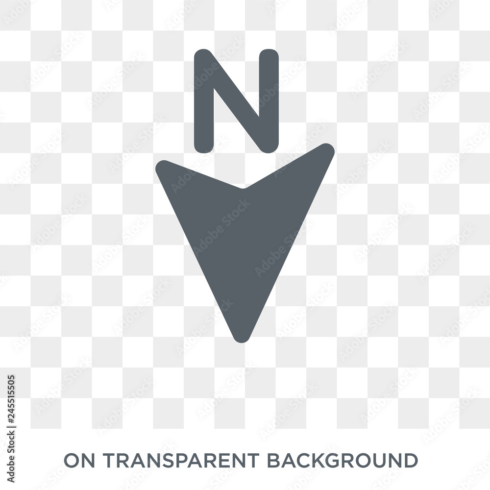 North icon. Trendy flat vector North icon on transparent background ...