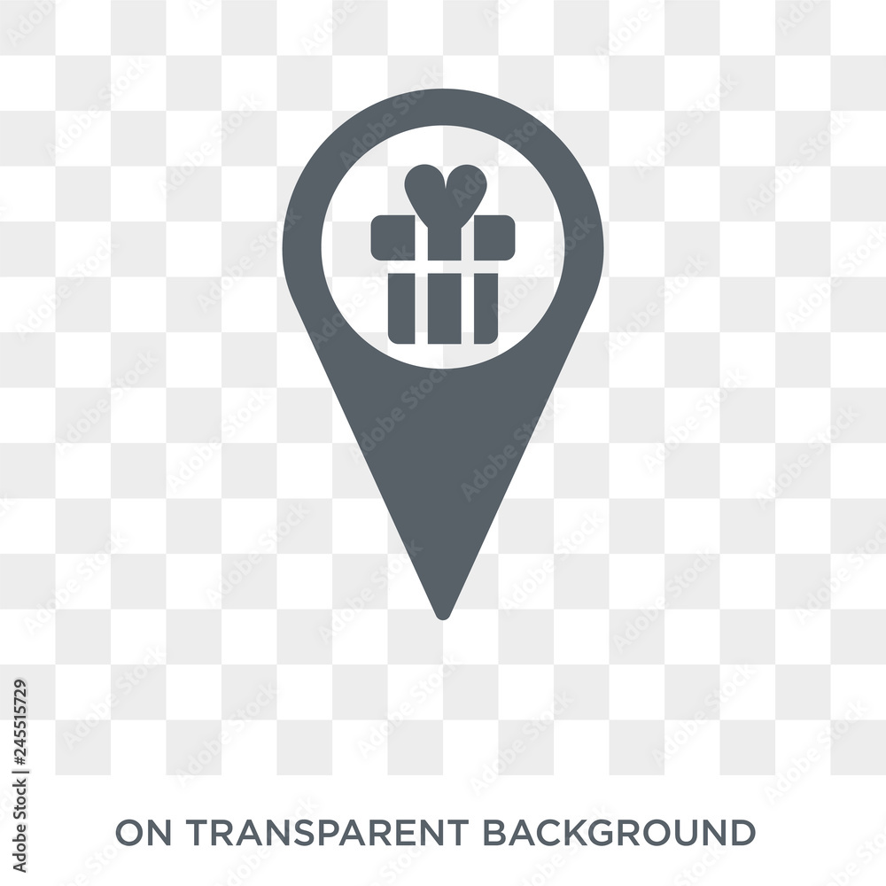 Gift shop Location icon. Trendy flat vector Gift shop Location icon on ...