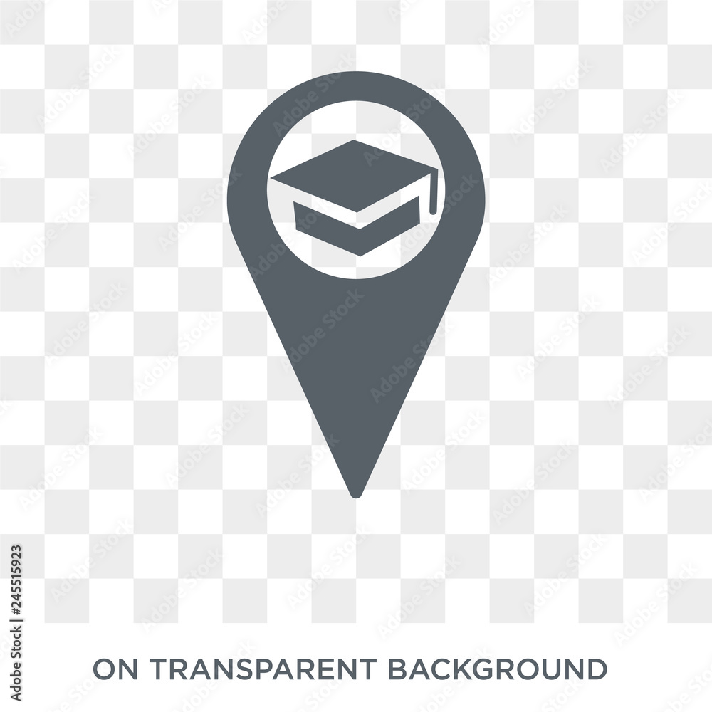 College Pin icon. Trendy flat vector College Pin icon on transparent ...