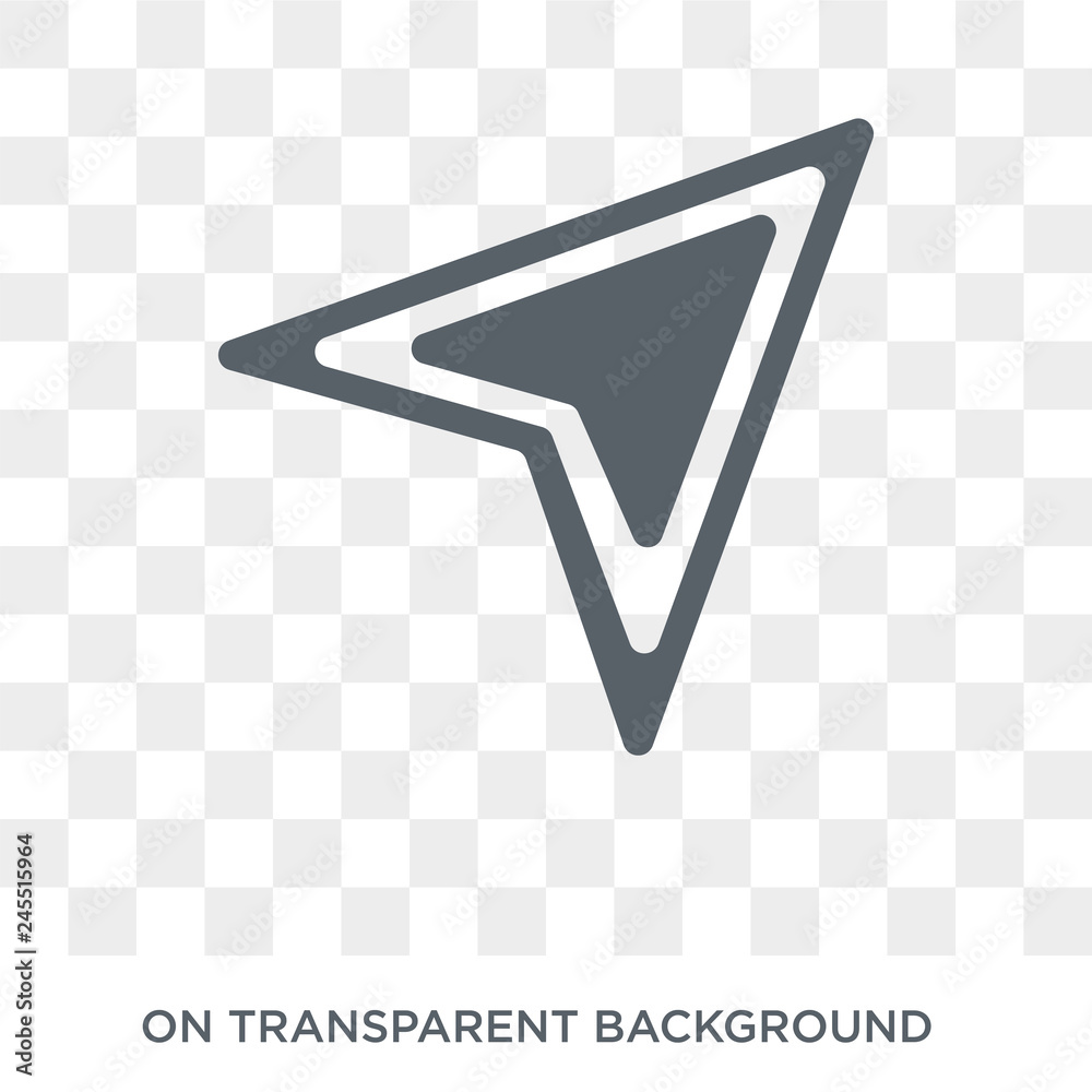 Arrow On Map icon. Trendy flat vector Arrow On Map icon on transparent ...