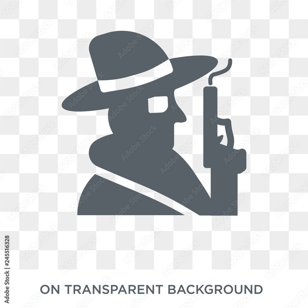 Ganster icon. Trendy flat vector Ganster icon on transparent background ...