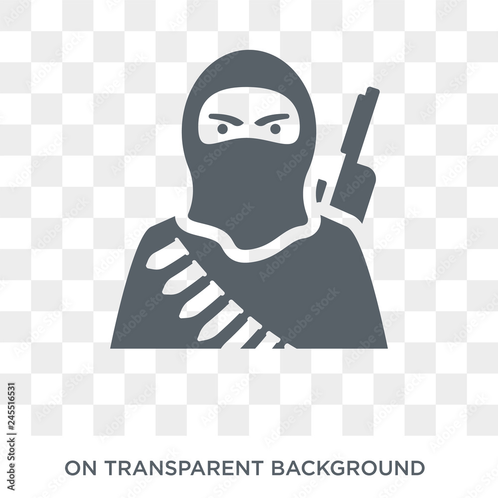 terrorism icon. Trendy flat vector terrorism icon on transparent ...