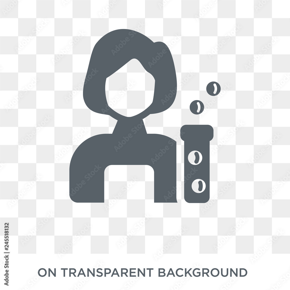 Woman Chemist icon. Trendy flat vector Woman Chemist icon on ...